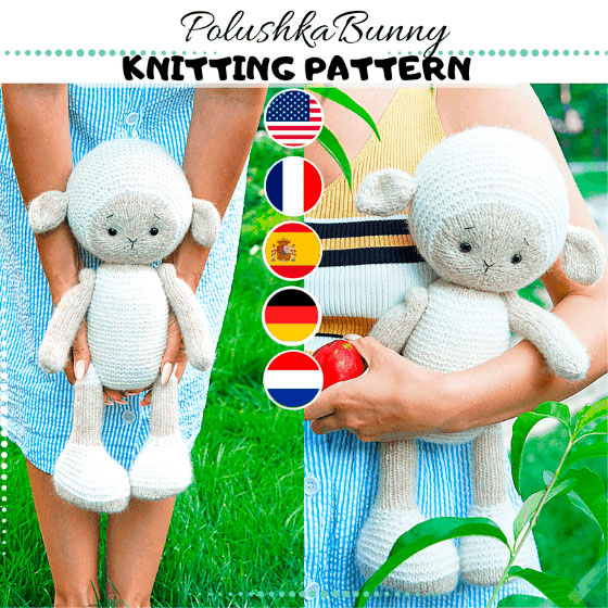 Knitting baby Bunny Pattern - 10''/25cm
